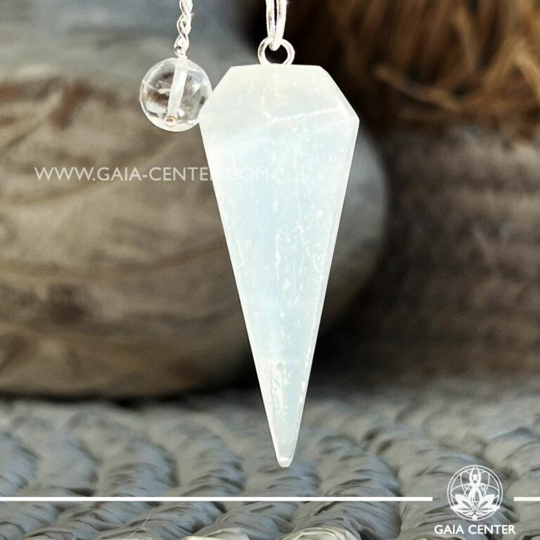 Crystal Pendulum White Selenite | GAIA CENTER Crystal Shop in Cyprus