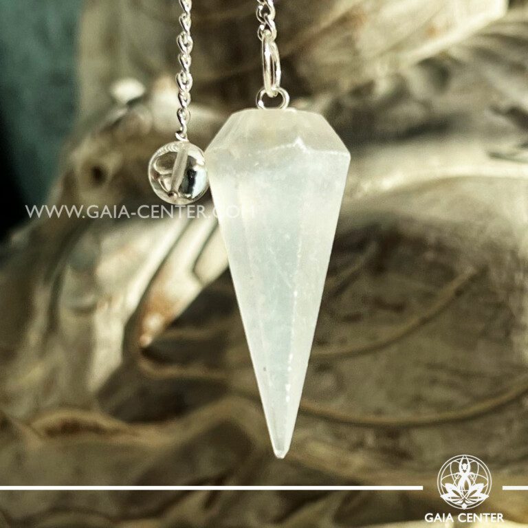 Crystal Pendulum White Selenite | GAIA CENTER Crystal Shop in Cyprus
